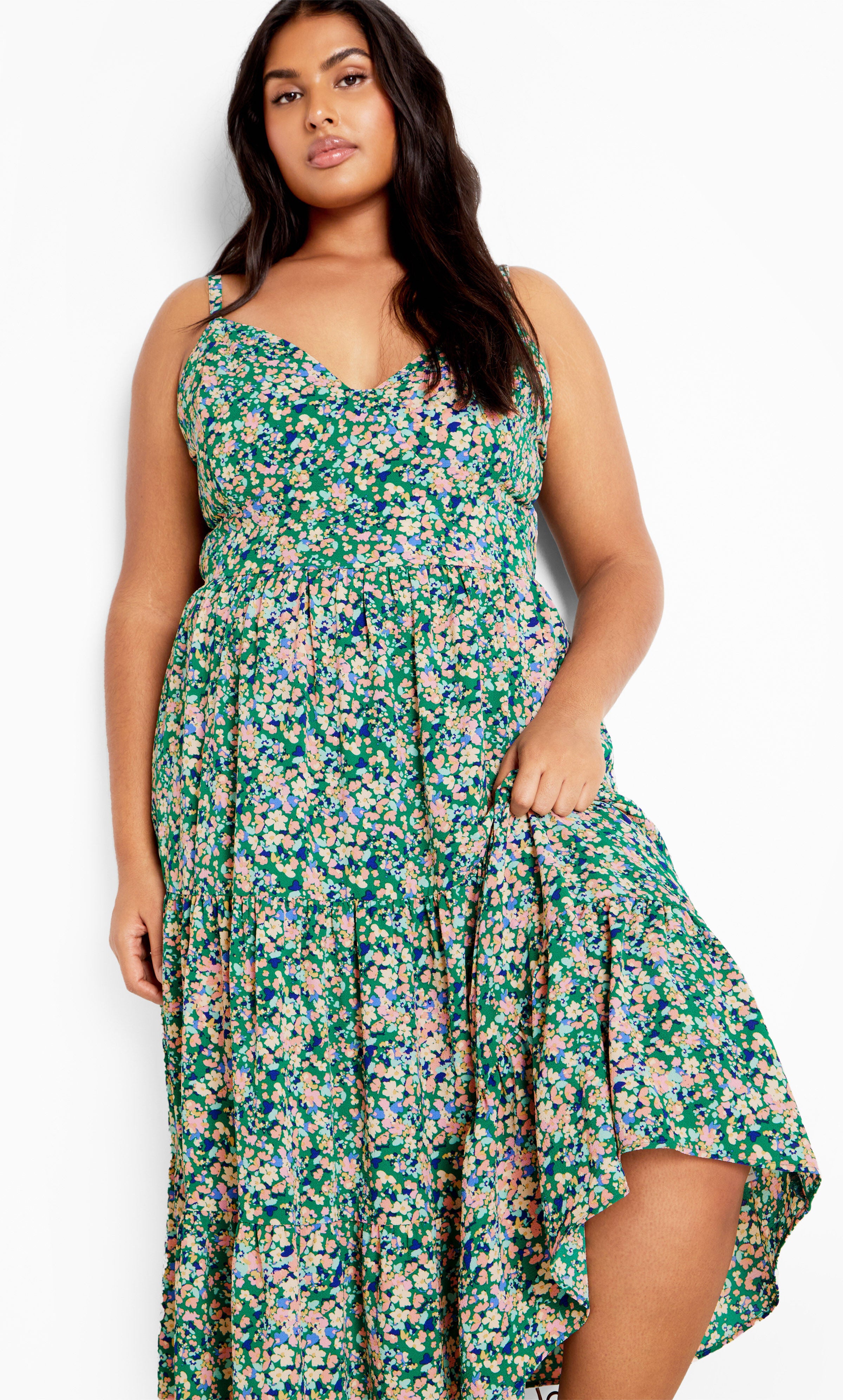 Ditsy Daisy Dress - green | Dia & Co