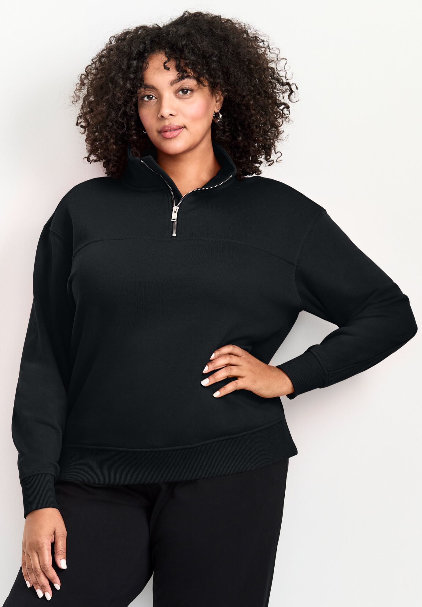 Piper Half-Zip Sweat Top | Dia & Co
