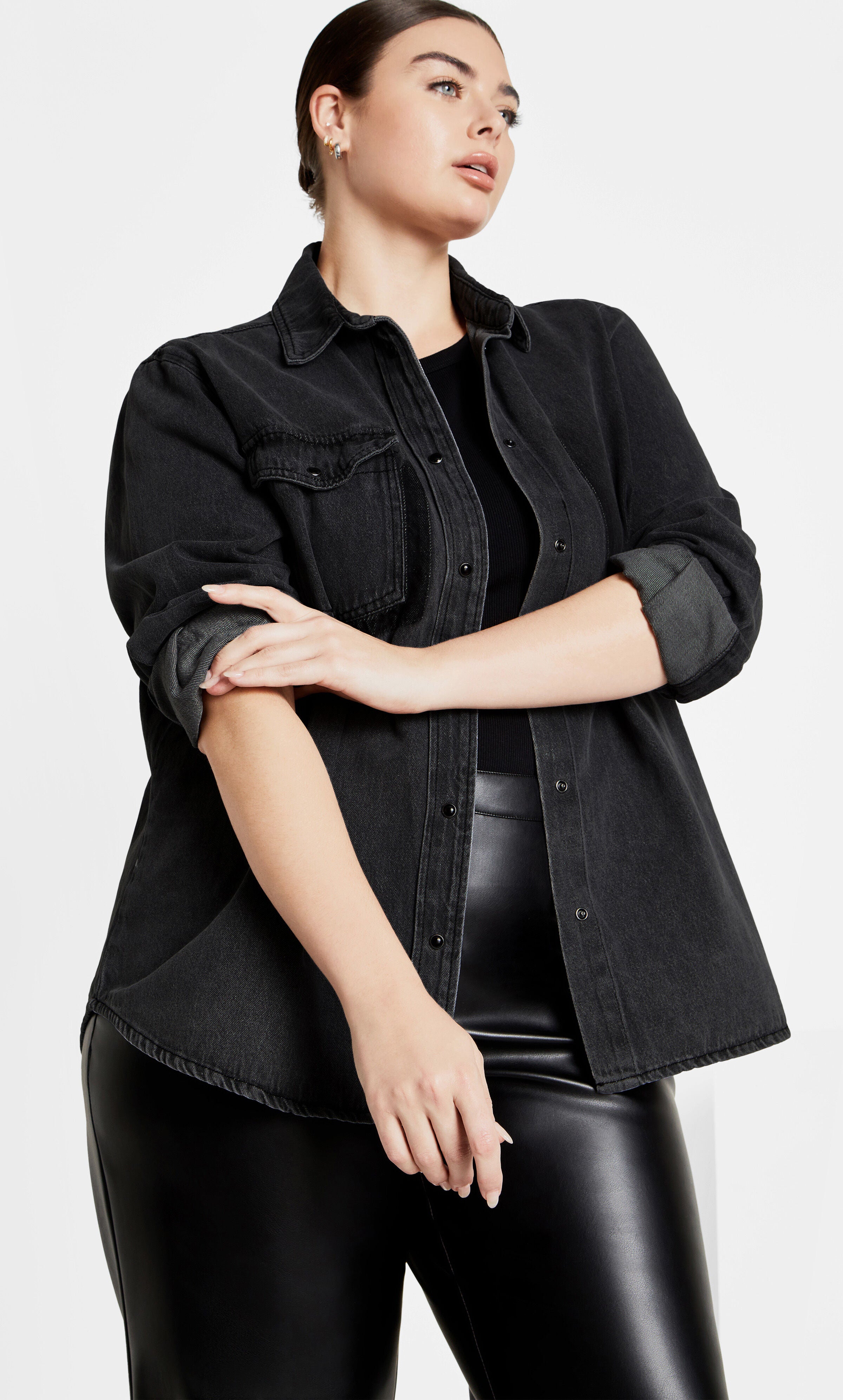 Denim Ivy Shirt - grey wash | Dia & Co
