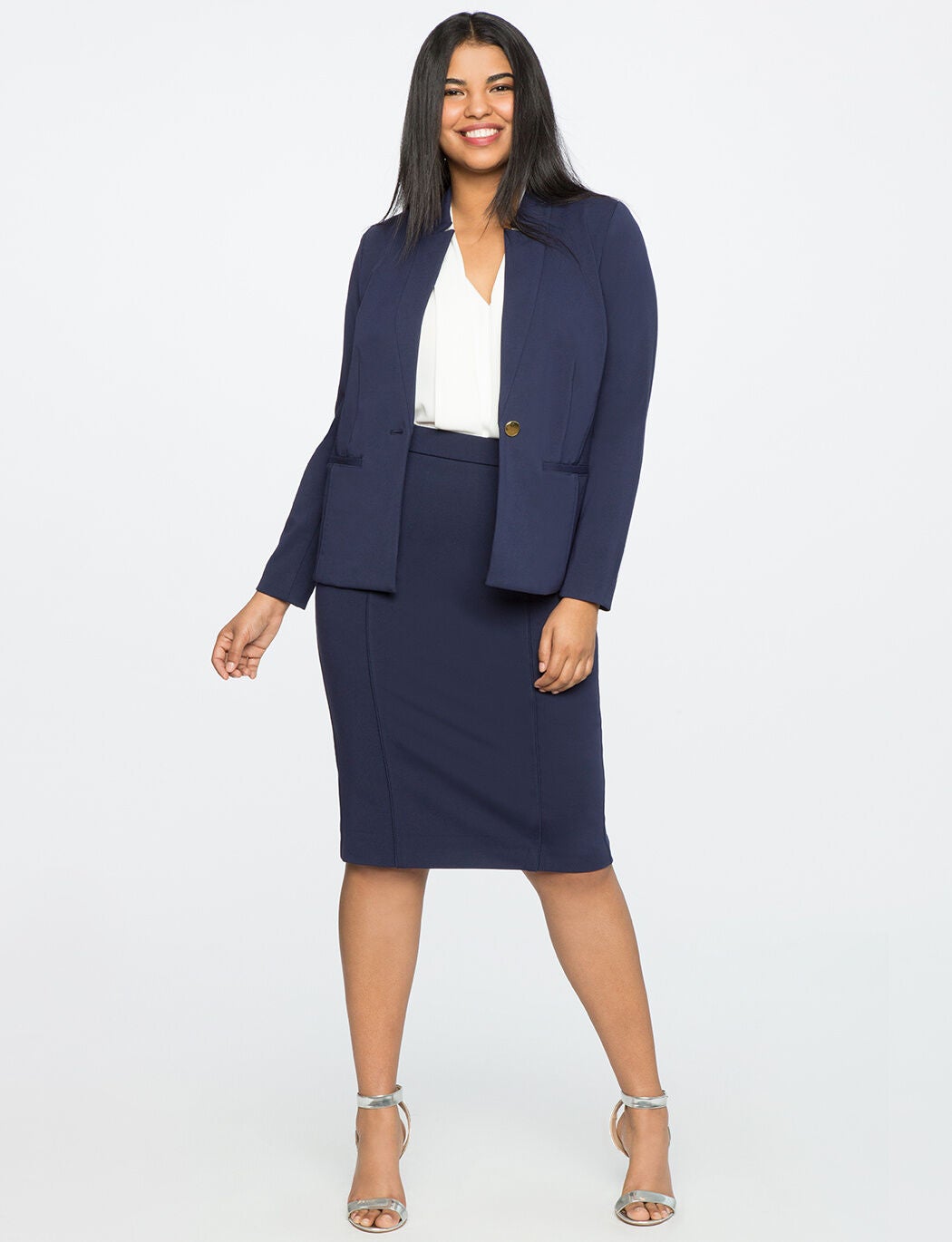 The Ultimate Stretch One Button Blazer | Dia & Co
