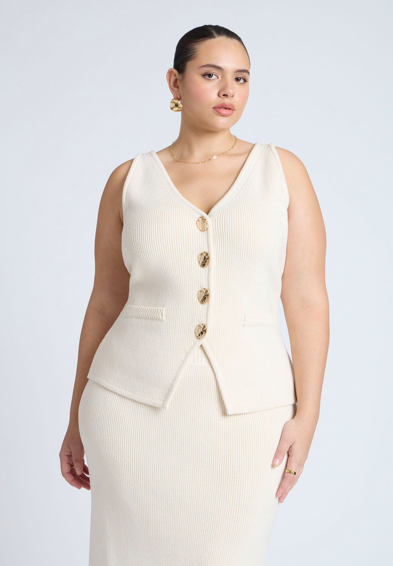 Cinched Waist Sweater Vest | Dia & Co