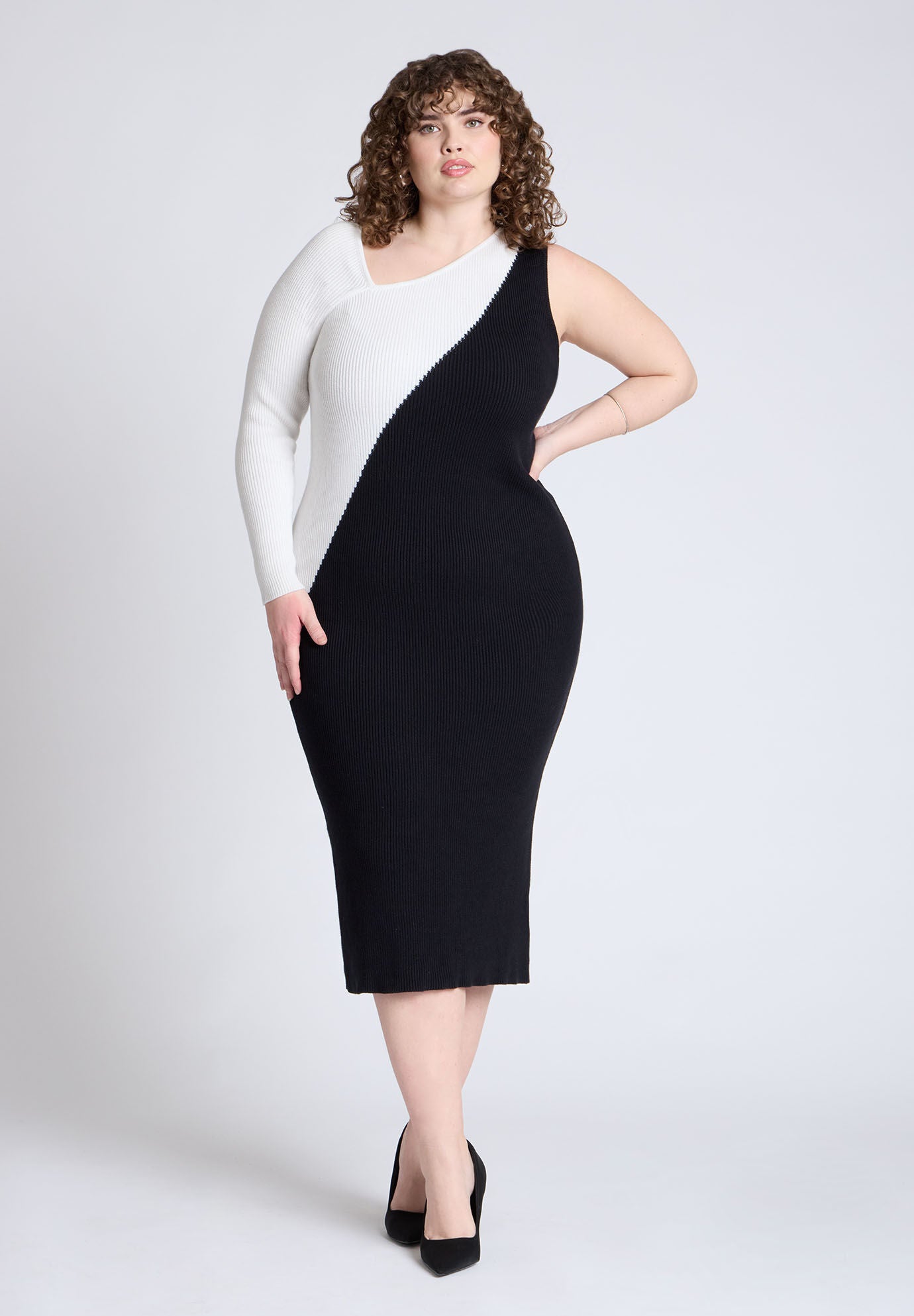 Colorblocked Asym Dress | Dia & Co