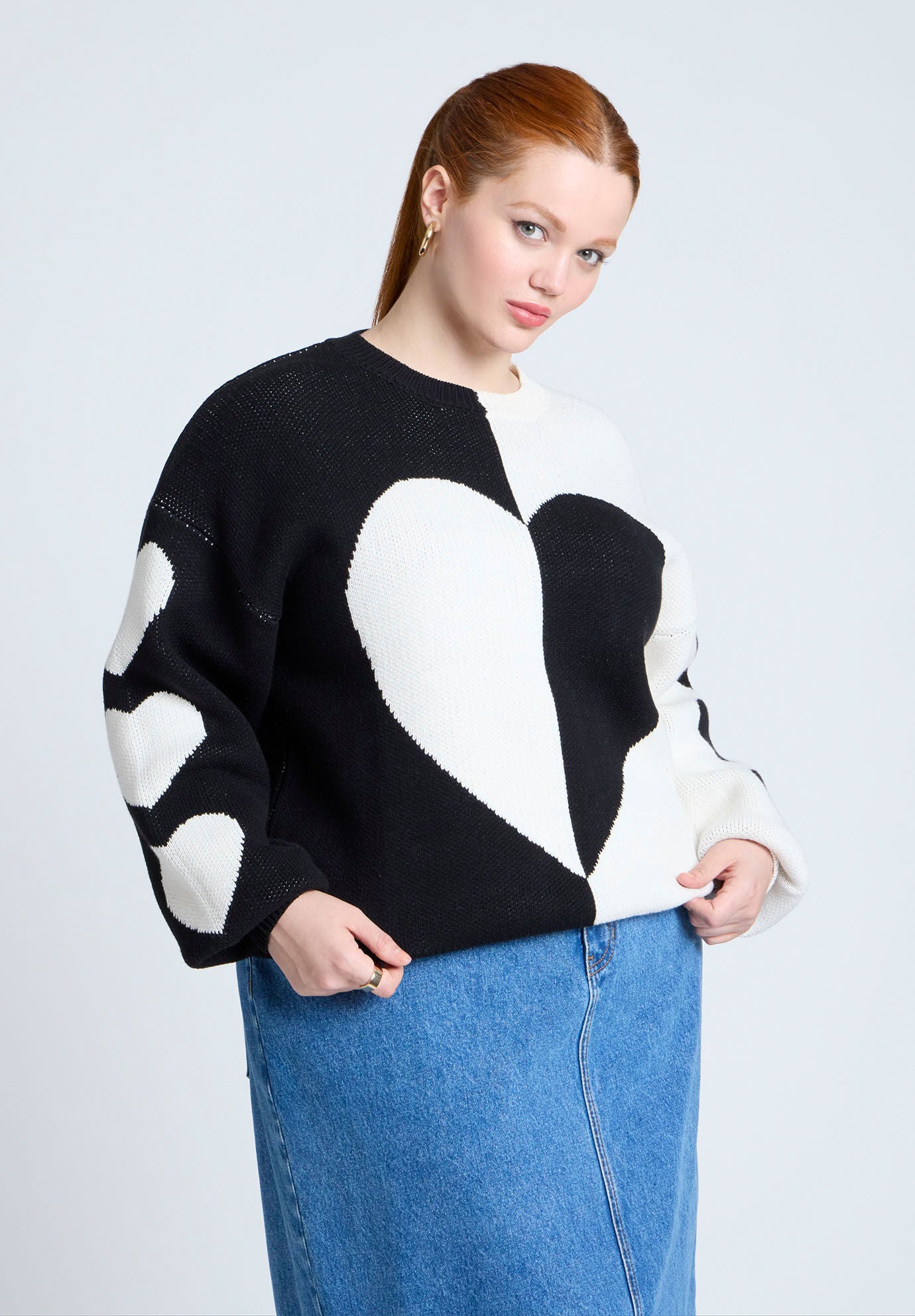 Heart Intarsia Sweater | Dia & Co