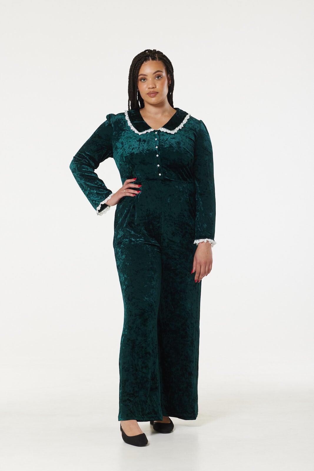 Pixie Velvet Jumpsuit | Dia & Co