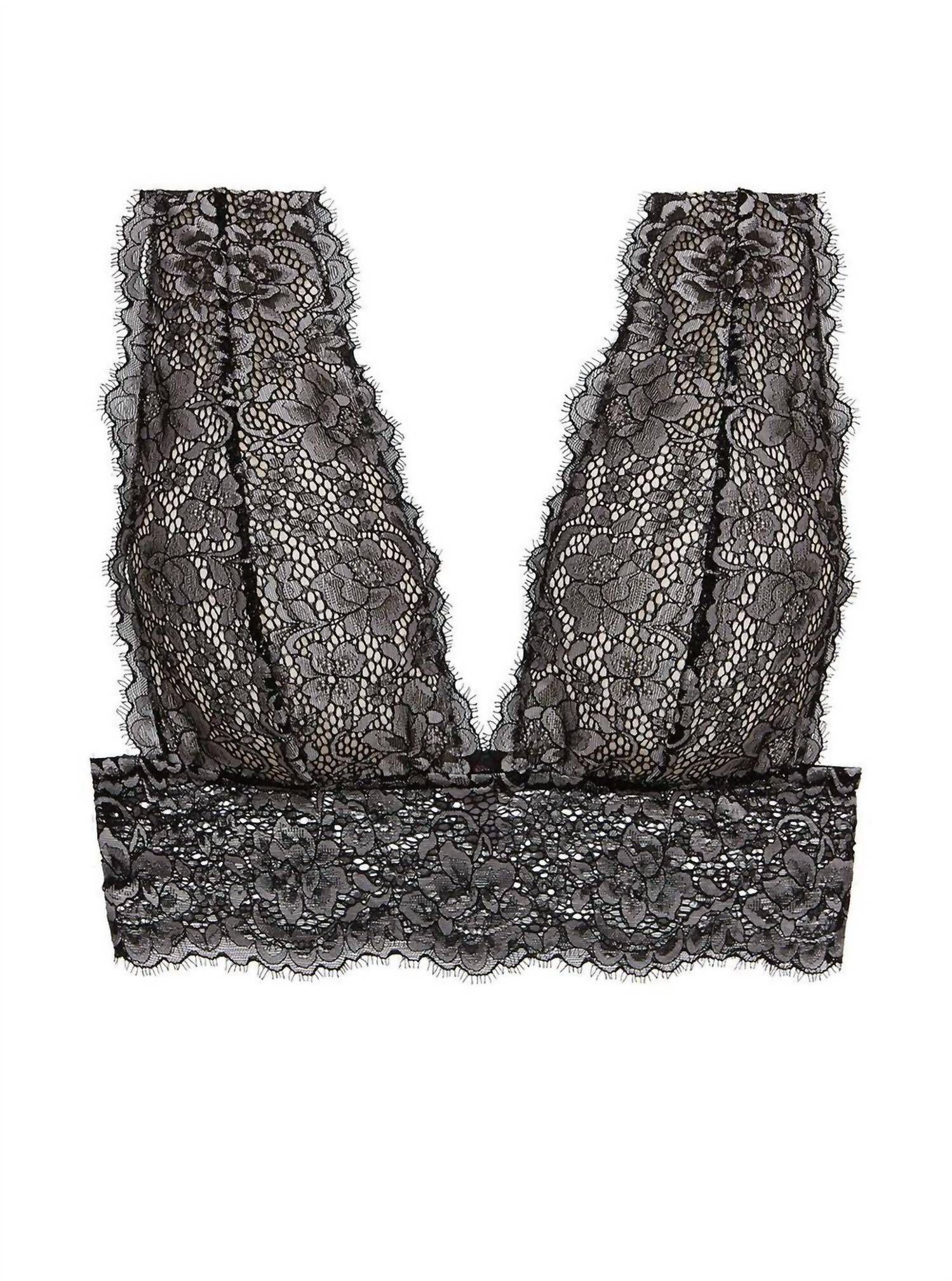PRET-A-PORTER LONGLINE BRALETTE IN BLACK/STONE | Dia & Co