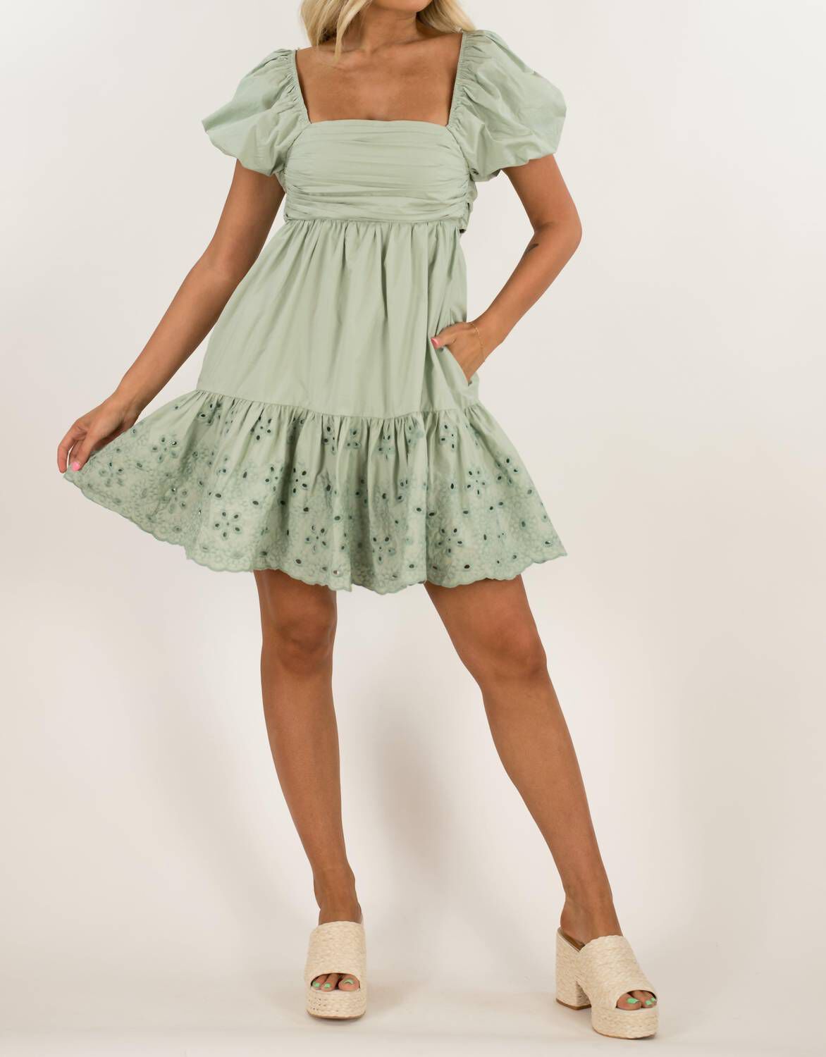 KALANI MINI DRESS IN SEAFOAM | Dia & Co