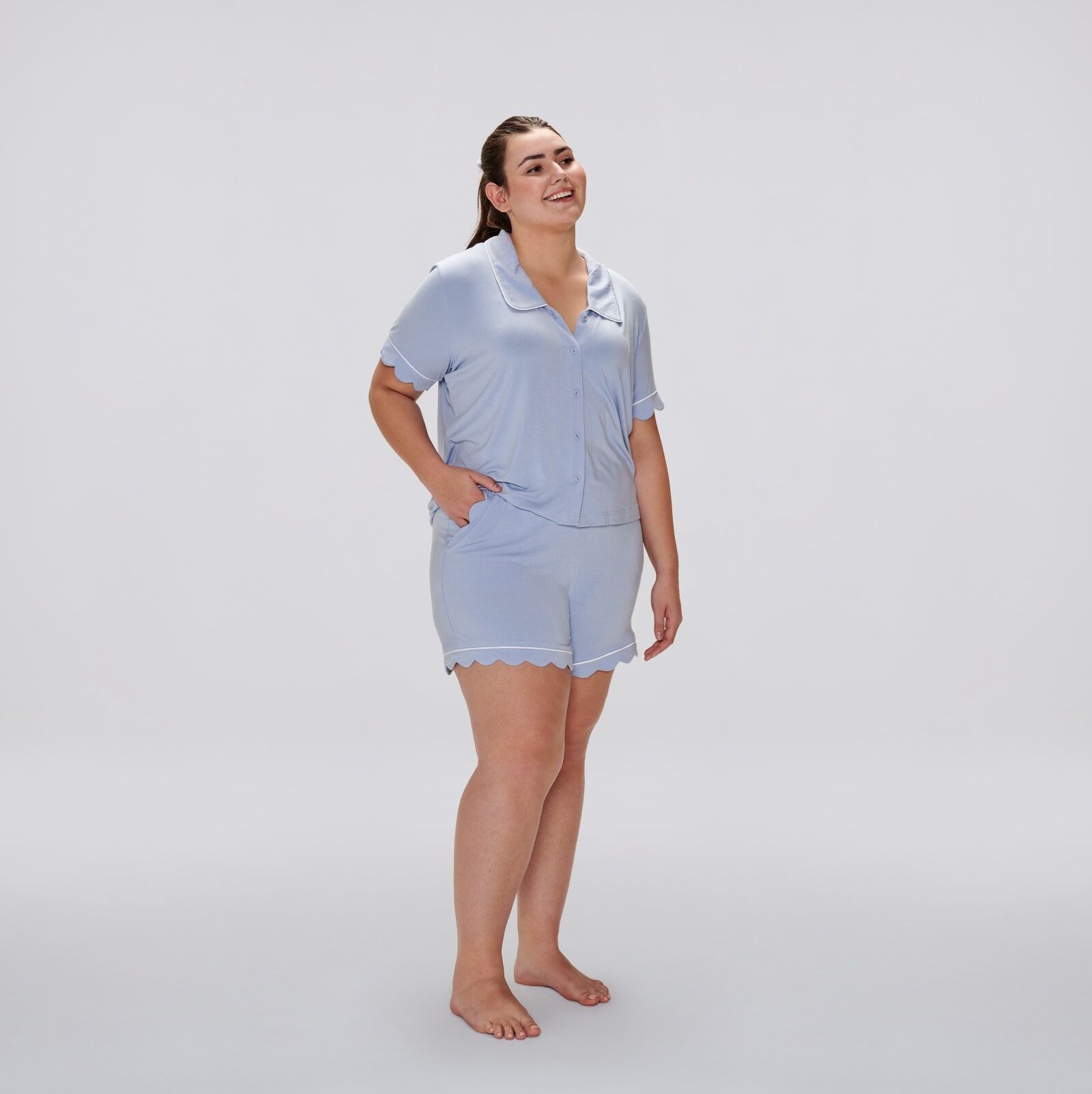 Becca Scallop Sleep Shorts | Dia & Co