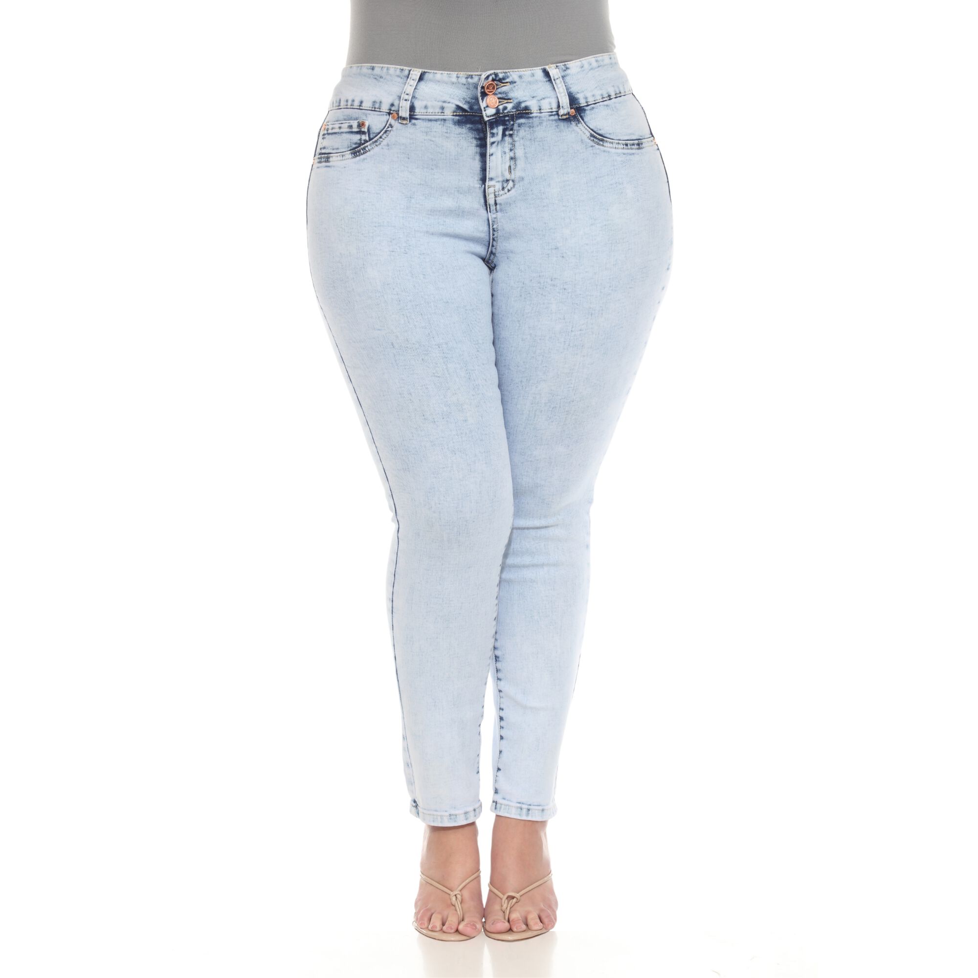 Acid Wash Stretch Denim Jeans | Dia & Co