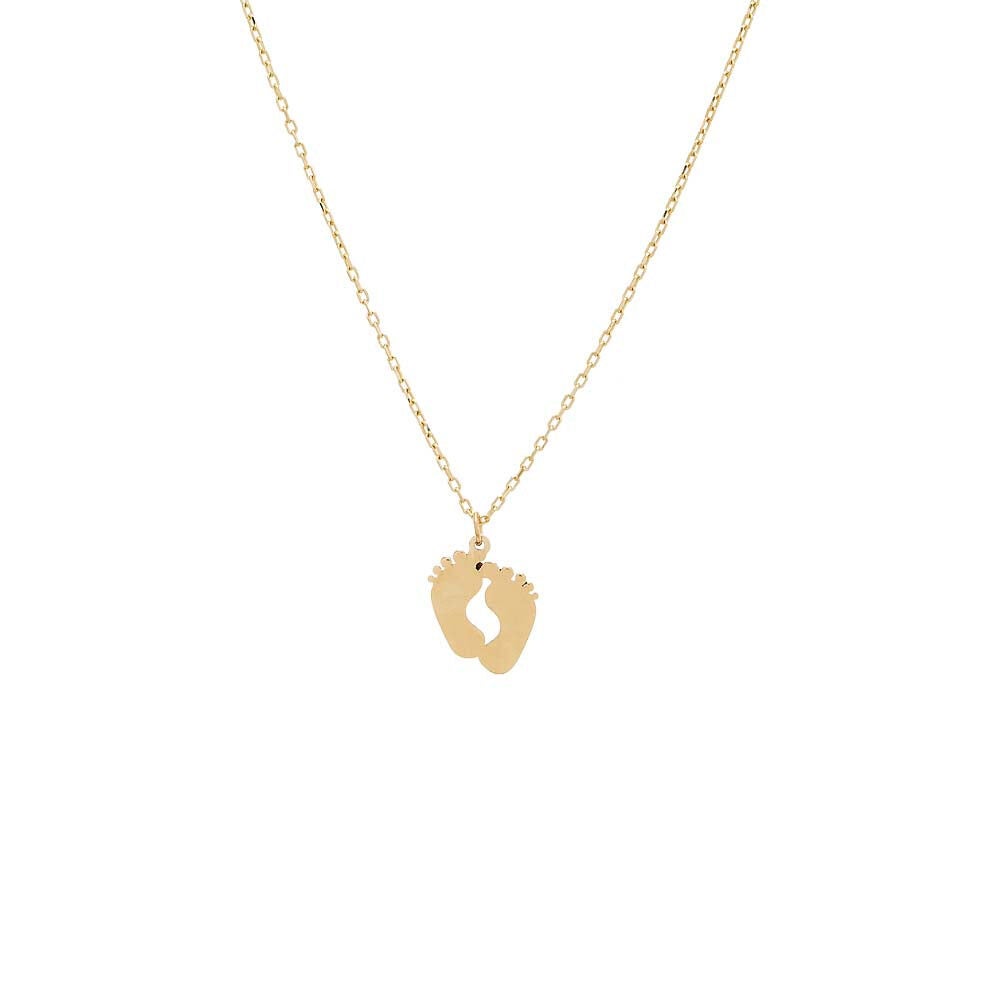 Baby Feet Pendant Necklace 14K | Dia & Co
