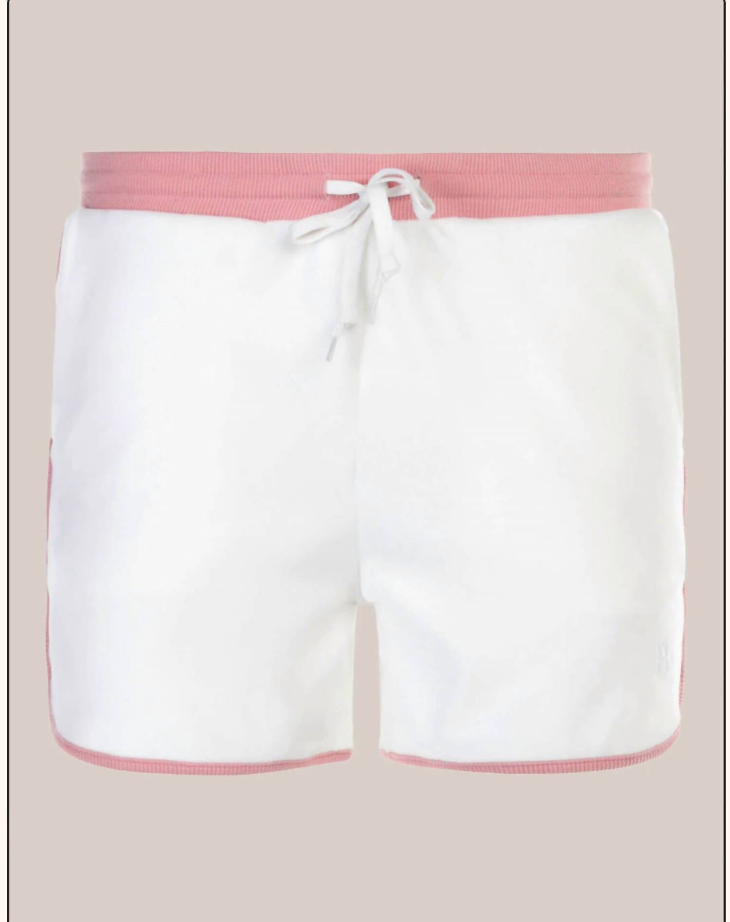 Shimmer Short In White/Pearl Blush | Dia & Co