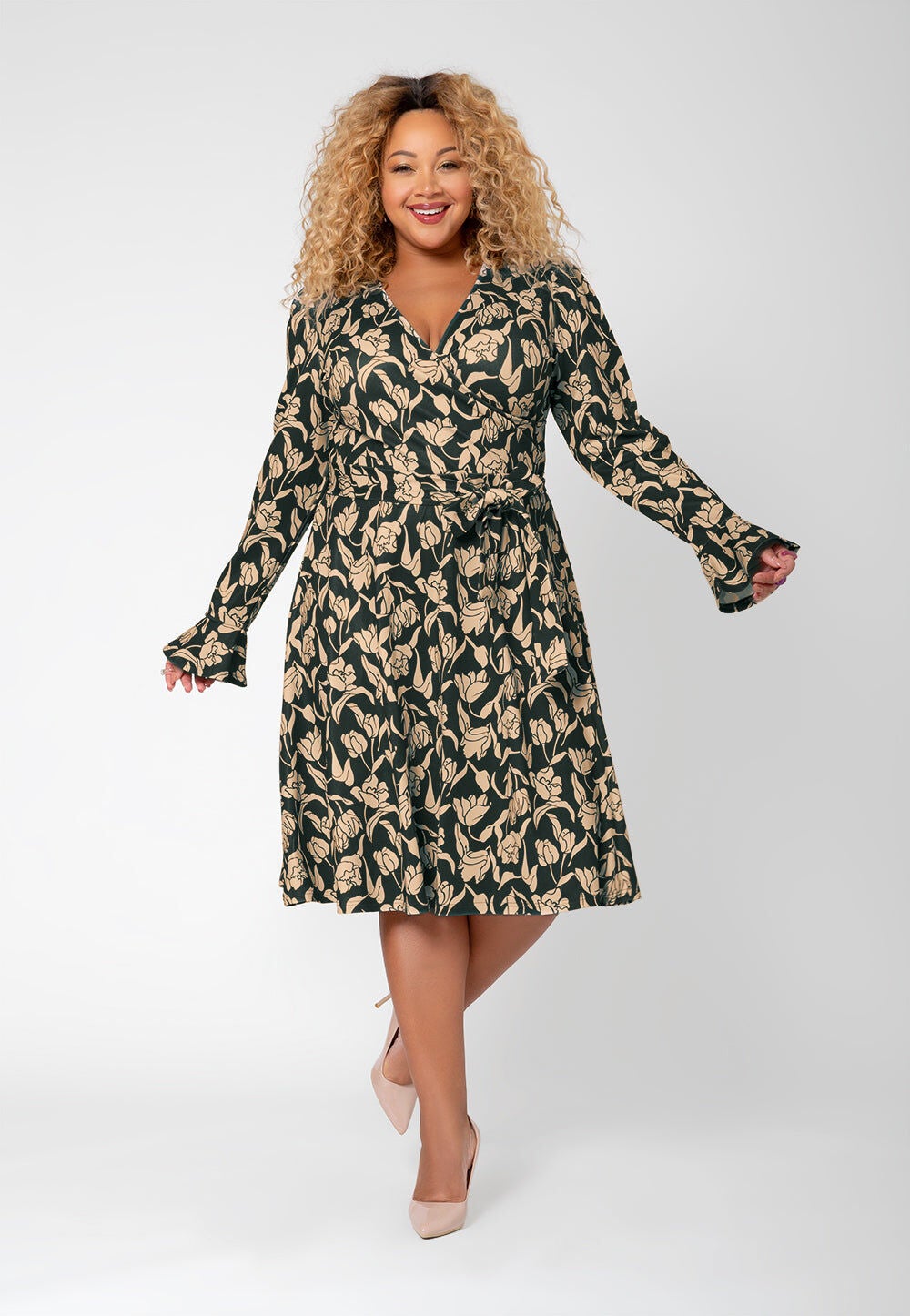 Bianca Puff Sleeve Flowy Dress | Dia & Co