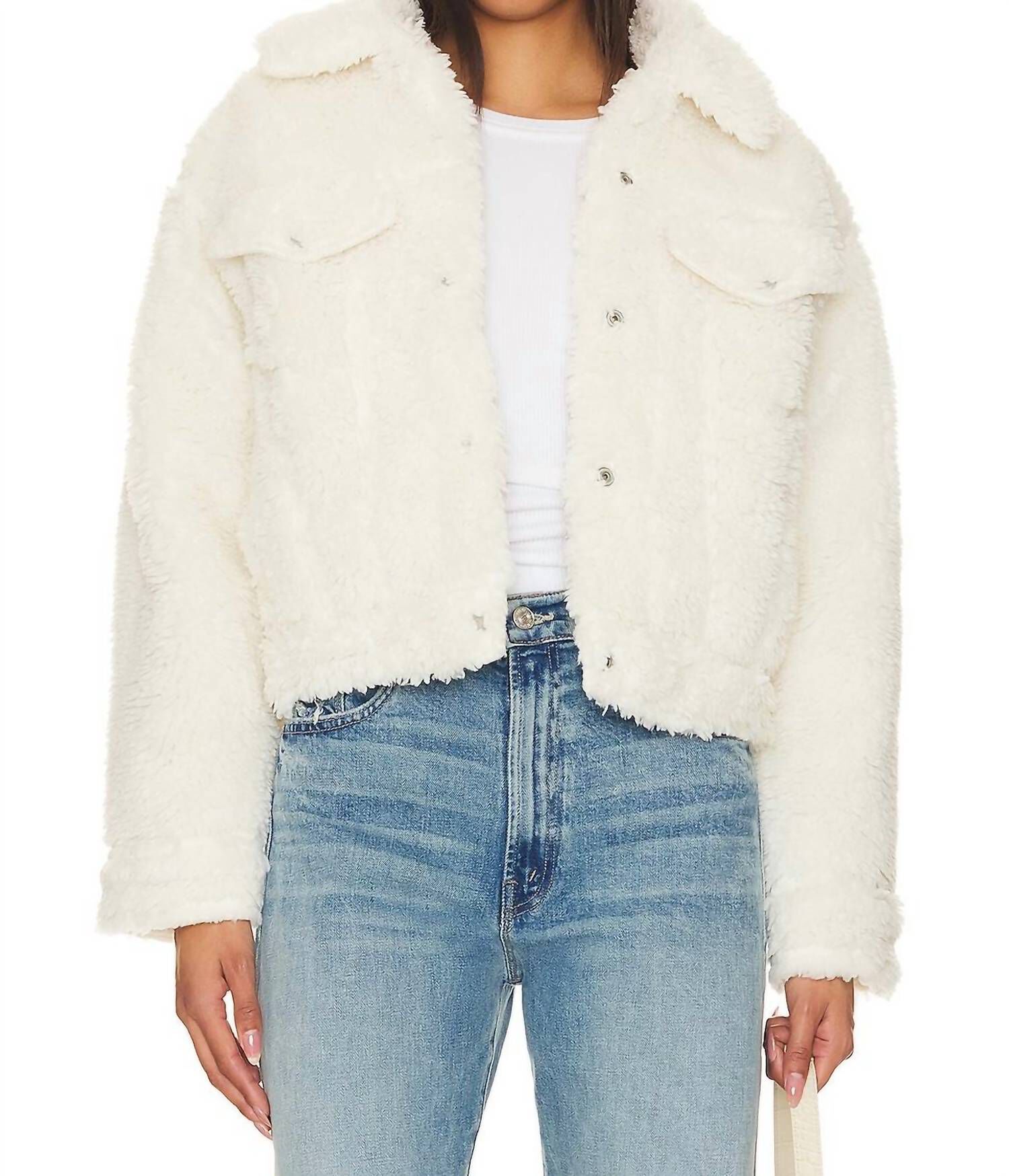 BABY BUBBLE SHERPA JACKET IN COCONUT MILK | Dia & Co