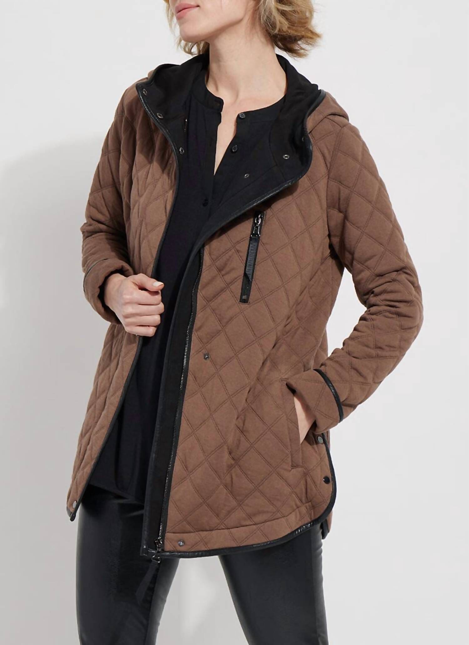 London Quilted Jacket In Cold Chestnut | Dia & Co