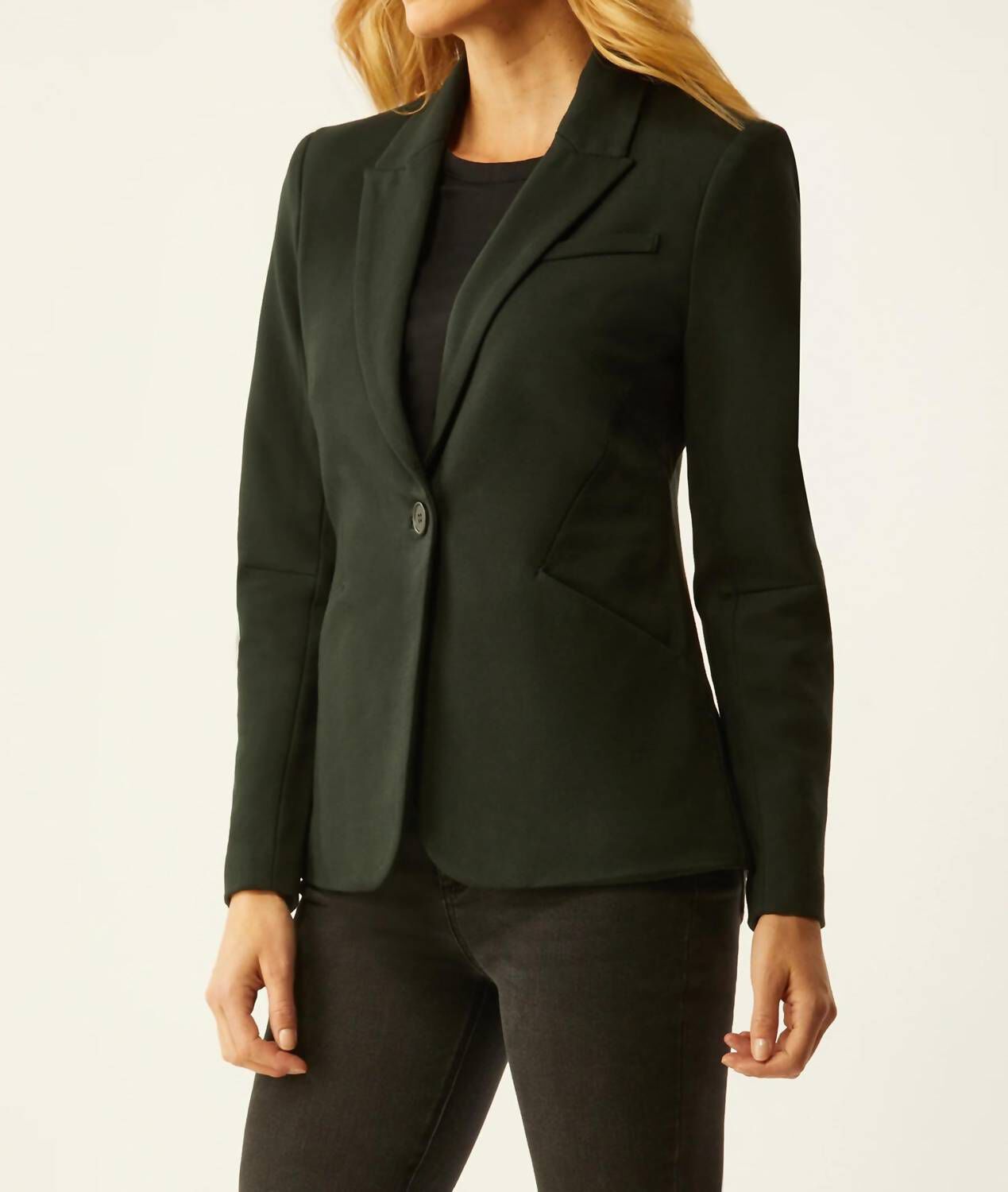 SHAPED BLAZER IN FOREST | Dia & Co