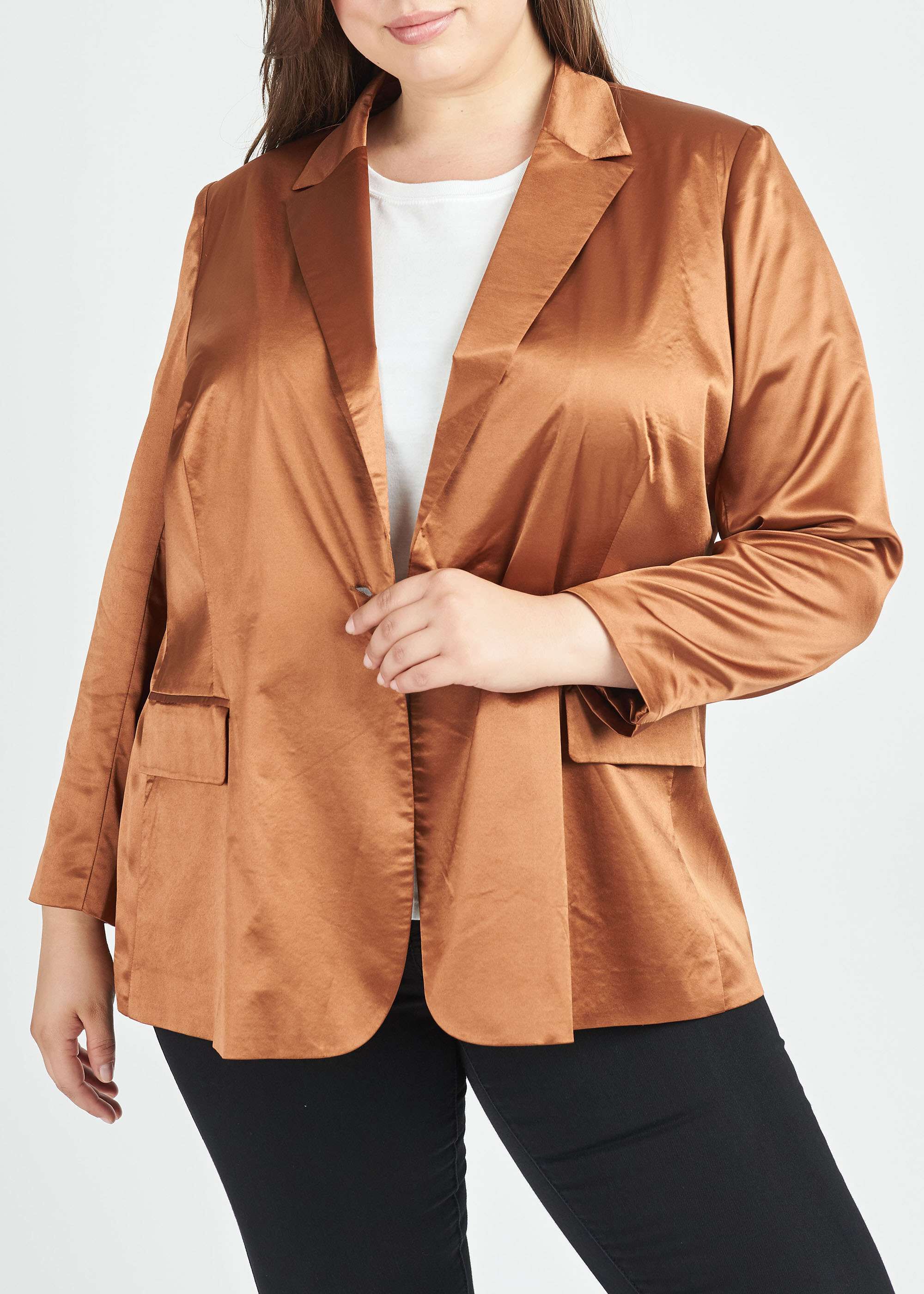 Addyson Notch Collar Blazer | Dia & Co