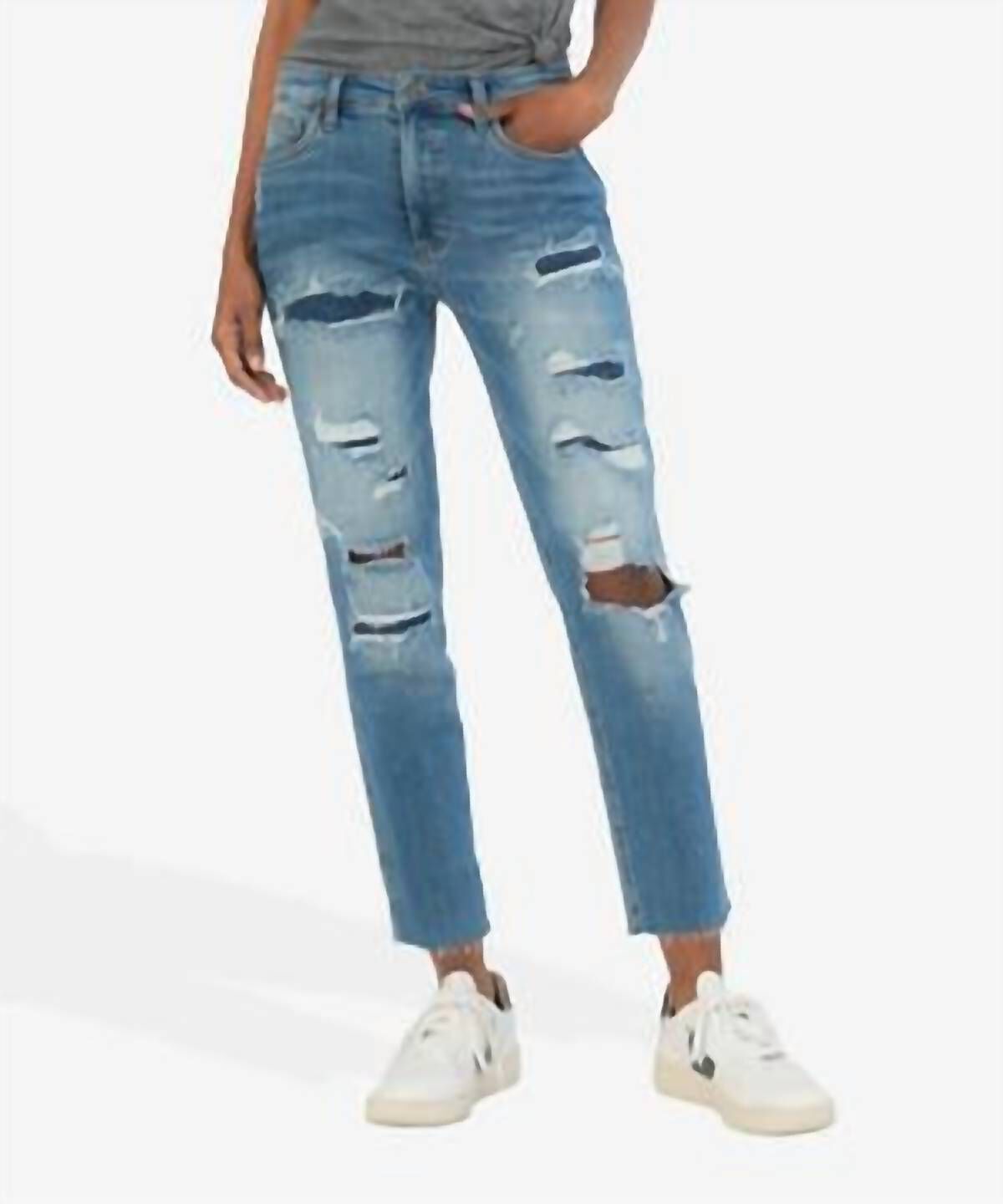 RACHAEL HIGH RISE FAB AB MOM JEAN | Dia & Co