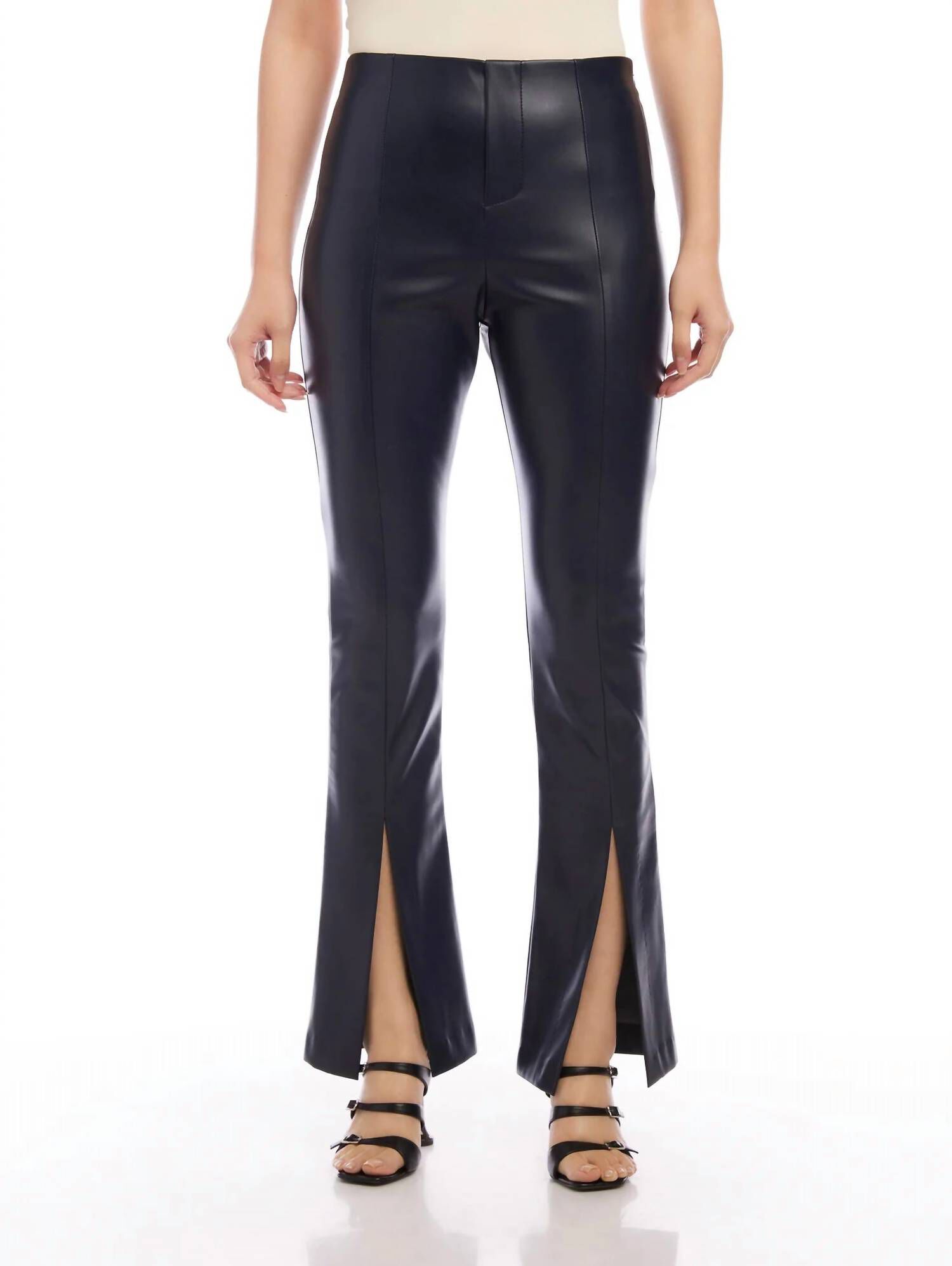 FRONT SLIT PANTS IN NAVY | Dia & Co
