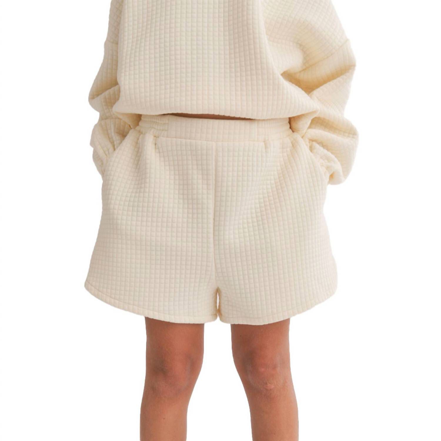 Tween Pastime Textured Terry Shorts | Dia & Co