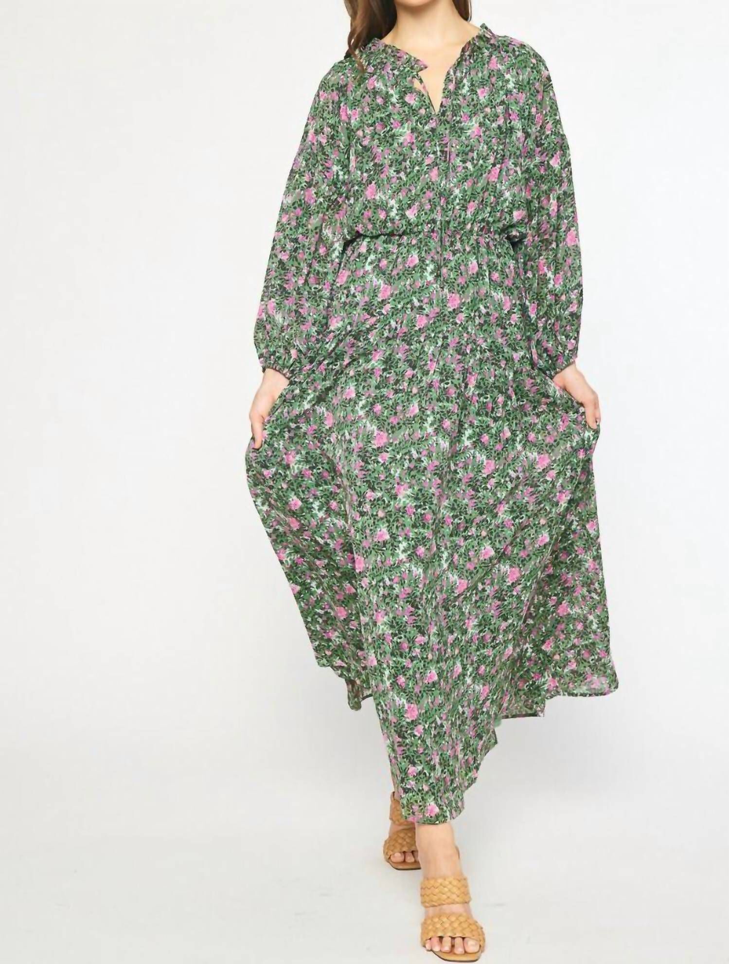 FLORAL MAXI DRESS IN ORCHID FOREST | Dia & Co