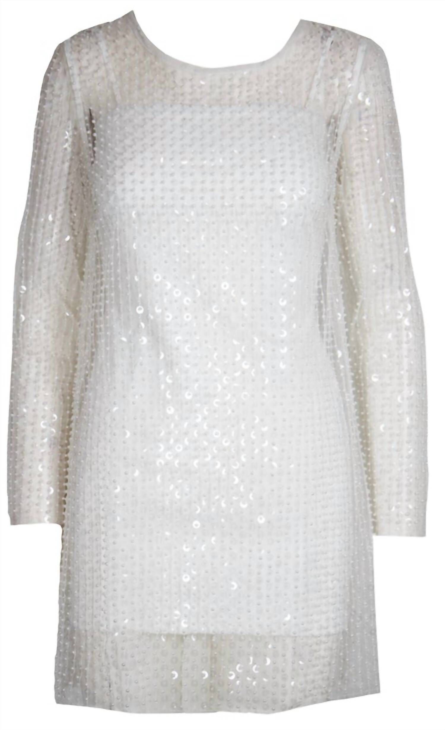 Arianna Sequin Dress in White | Dia & Co