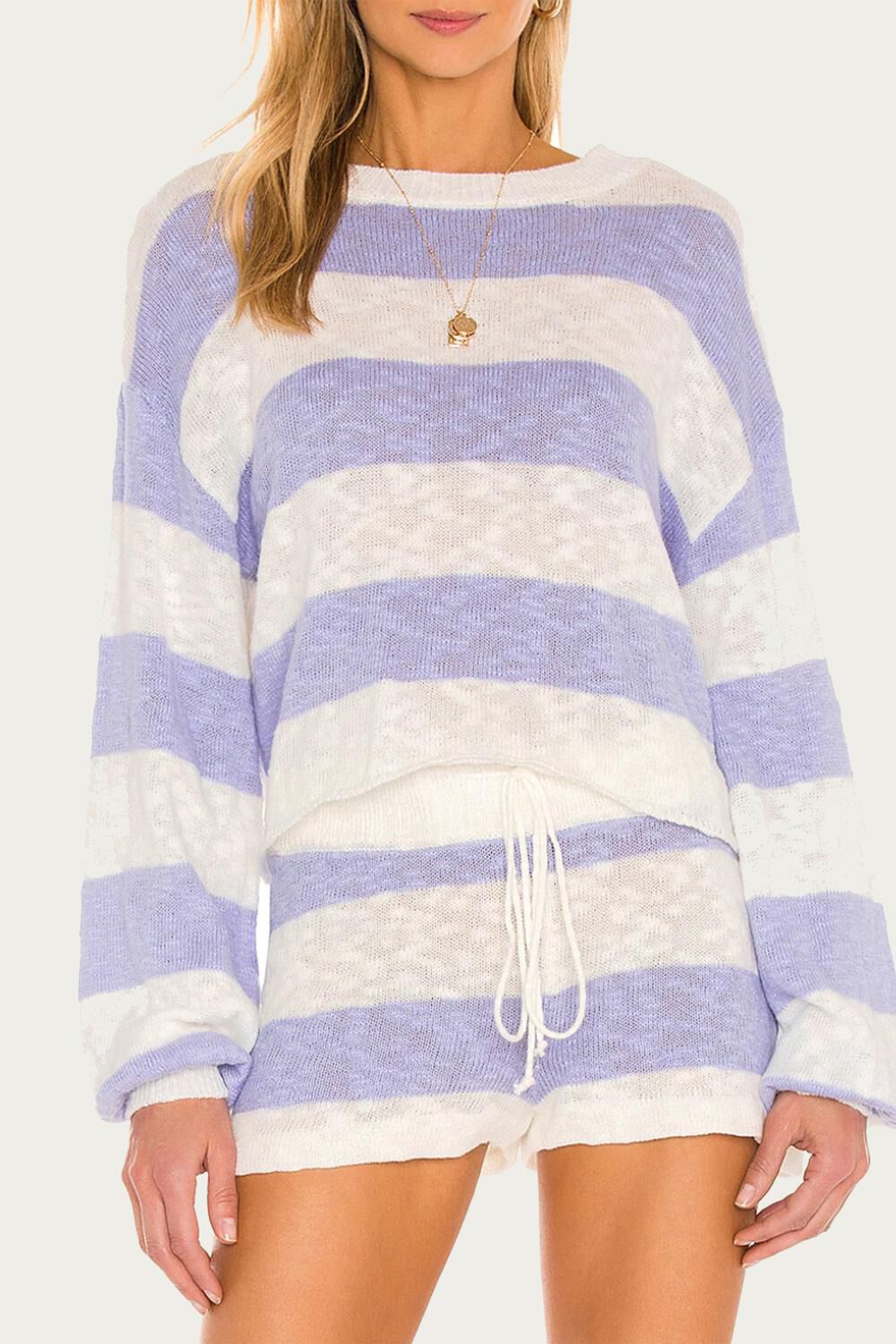 SANDY SHORT IN LAVENDER STRIPE | Dia & Co