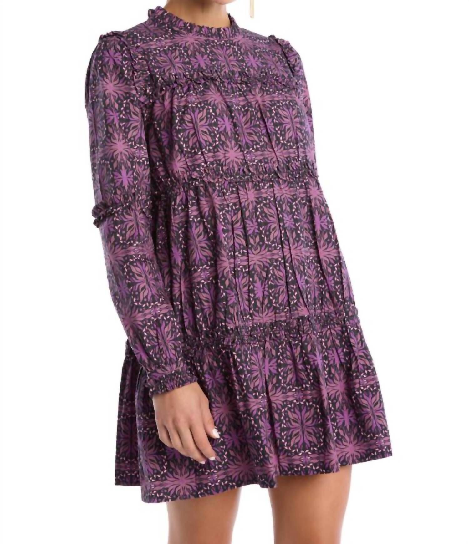 Sandra Dress In Plum Kaleidoscope | Dia & Co