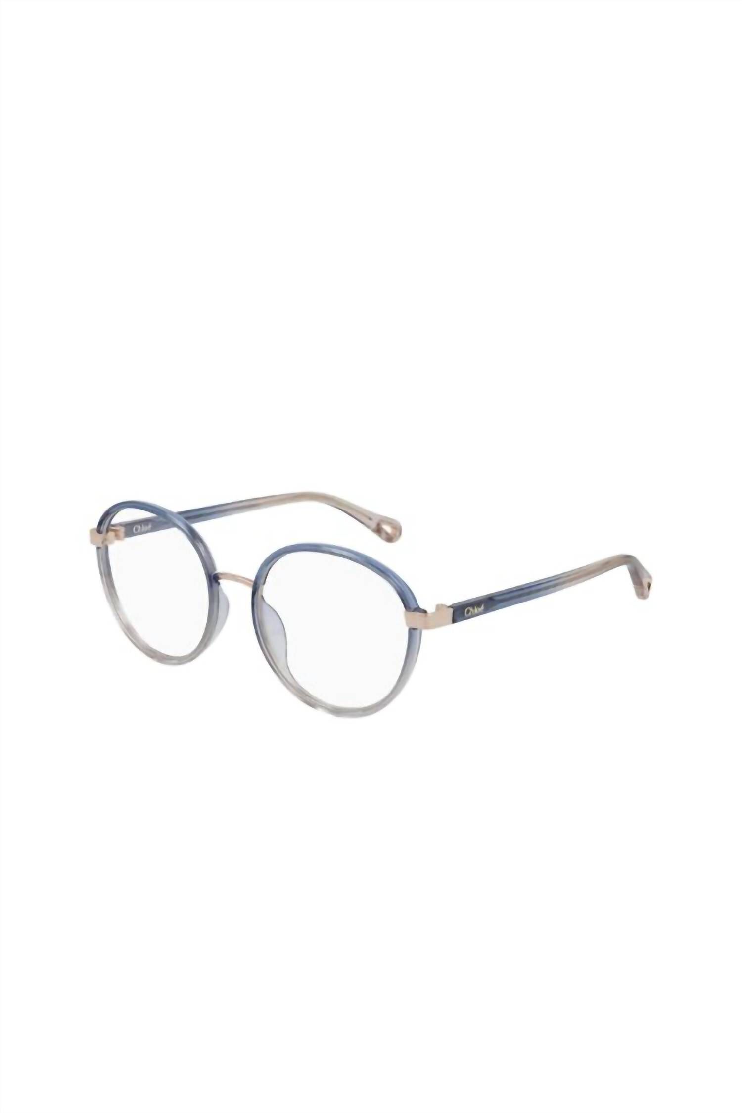 ROUND PLASTIC EYEGLASSES IN BLUE | Dia & Co