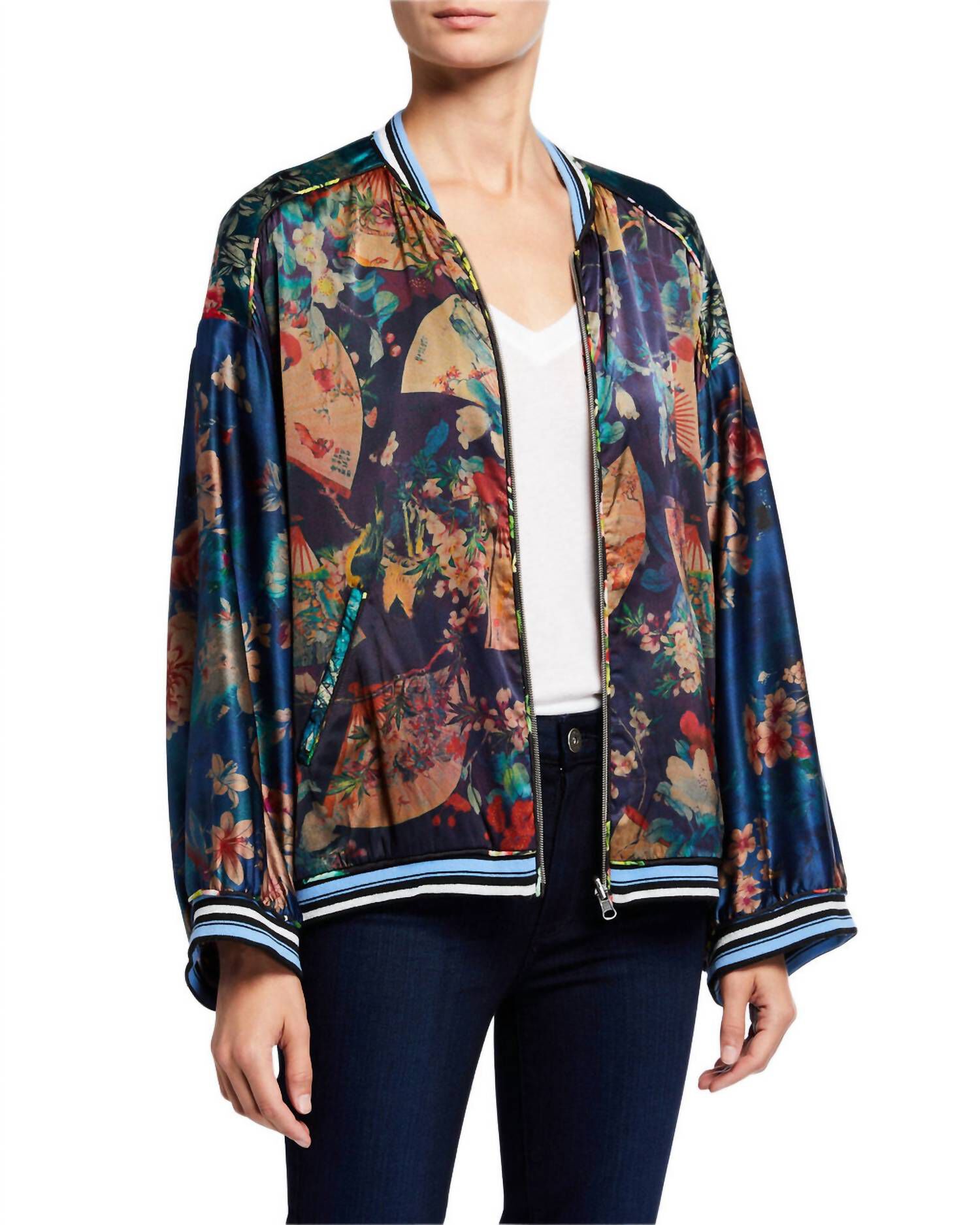 Fusai Reversible Bomber Jacket In Multi | Dia & Co