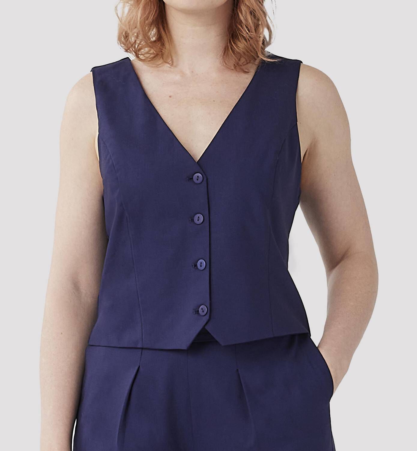 The Wool Vest In Indigo | Dia & Co