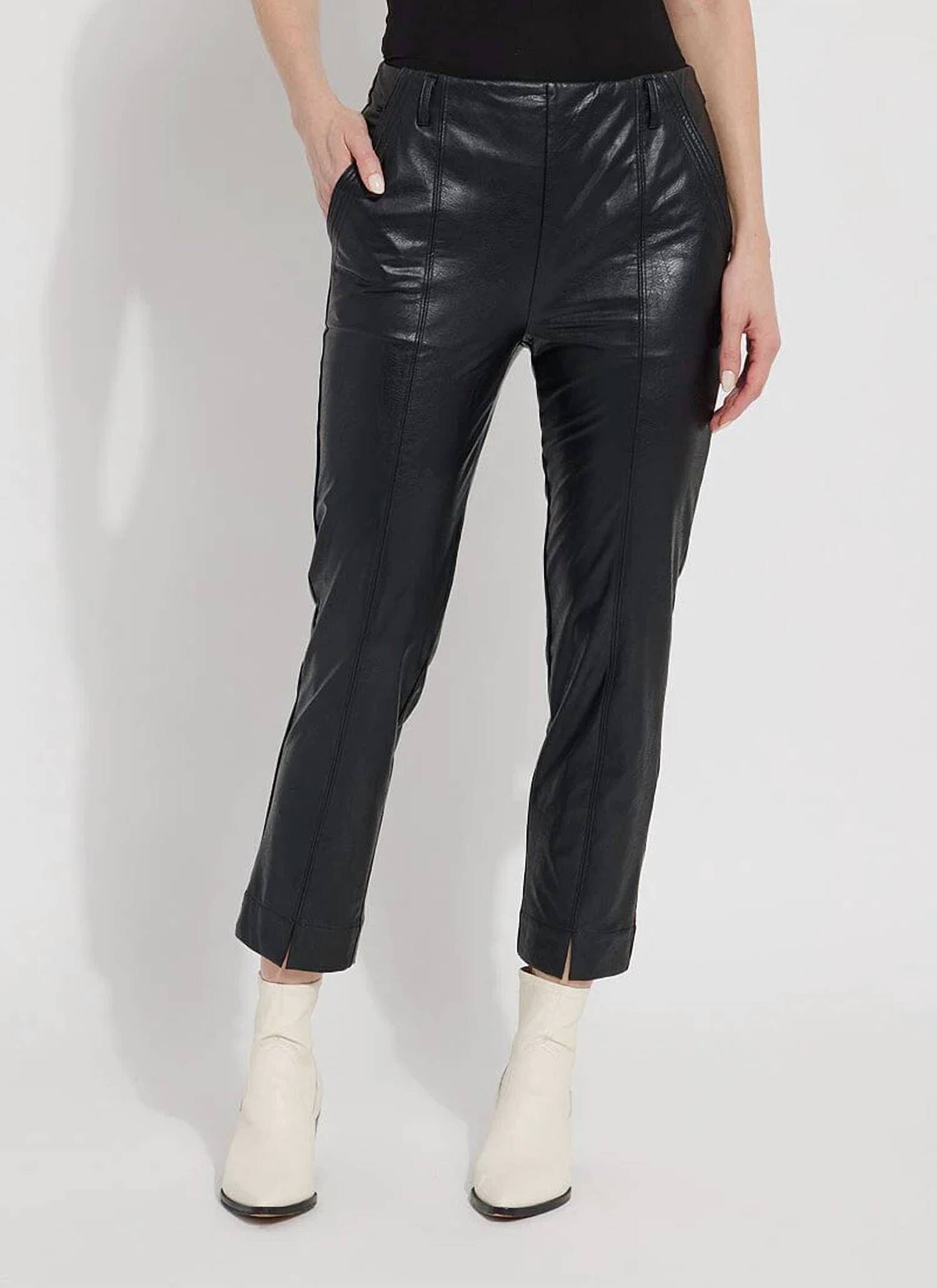 ANDREA CROP VEGAN TROUSER IN BLACK | Dia & Co