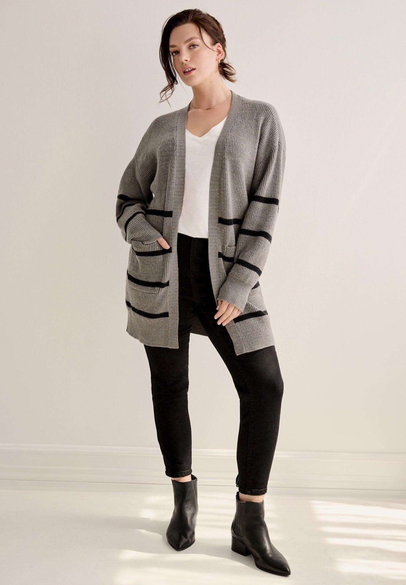Shaker Stitch Cardigan | Dia & Co